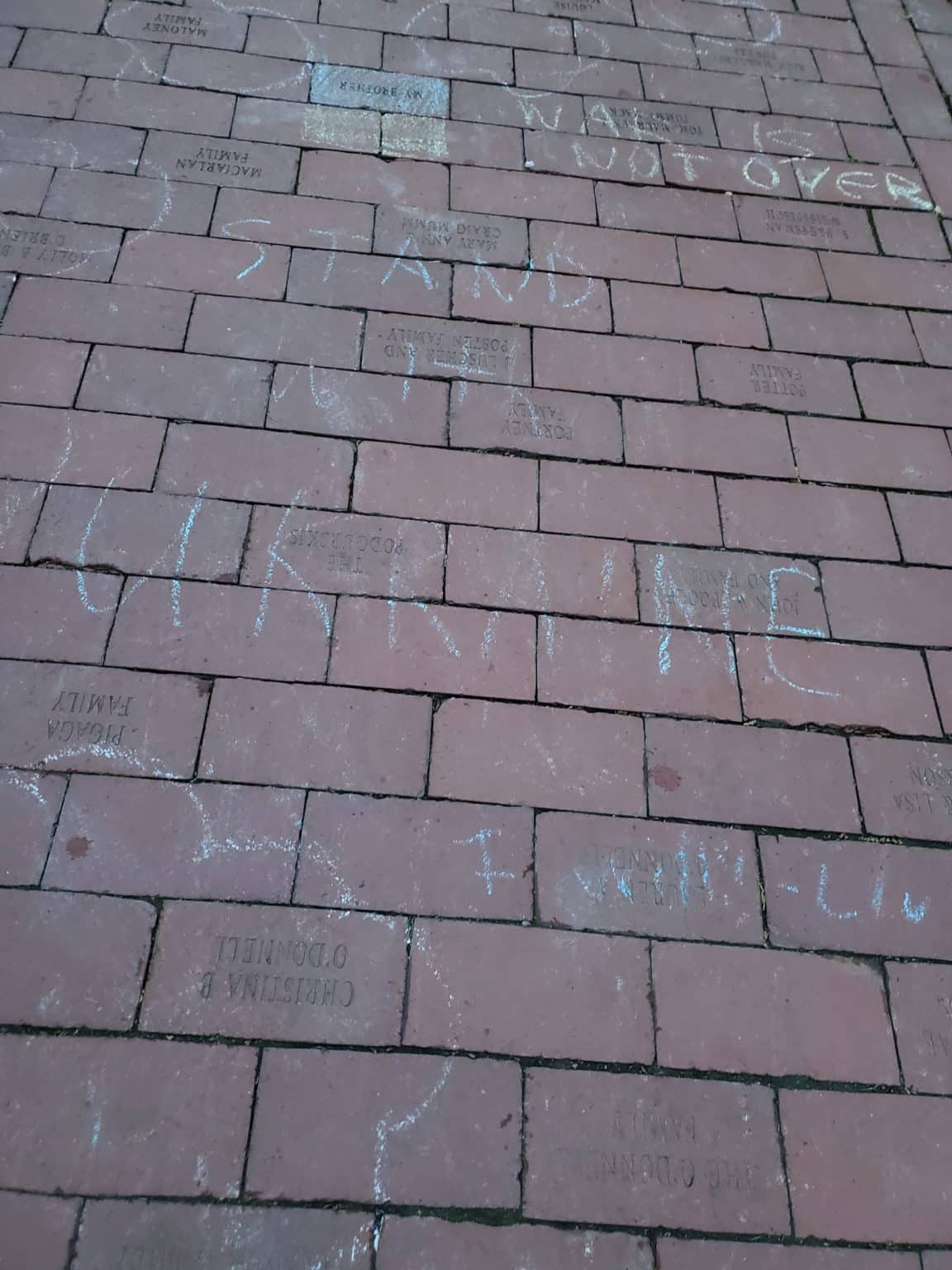 War Propaganda Chalking at Van Neste Park