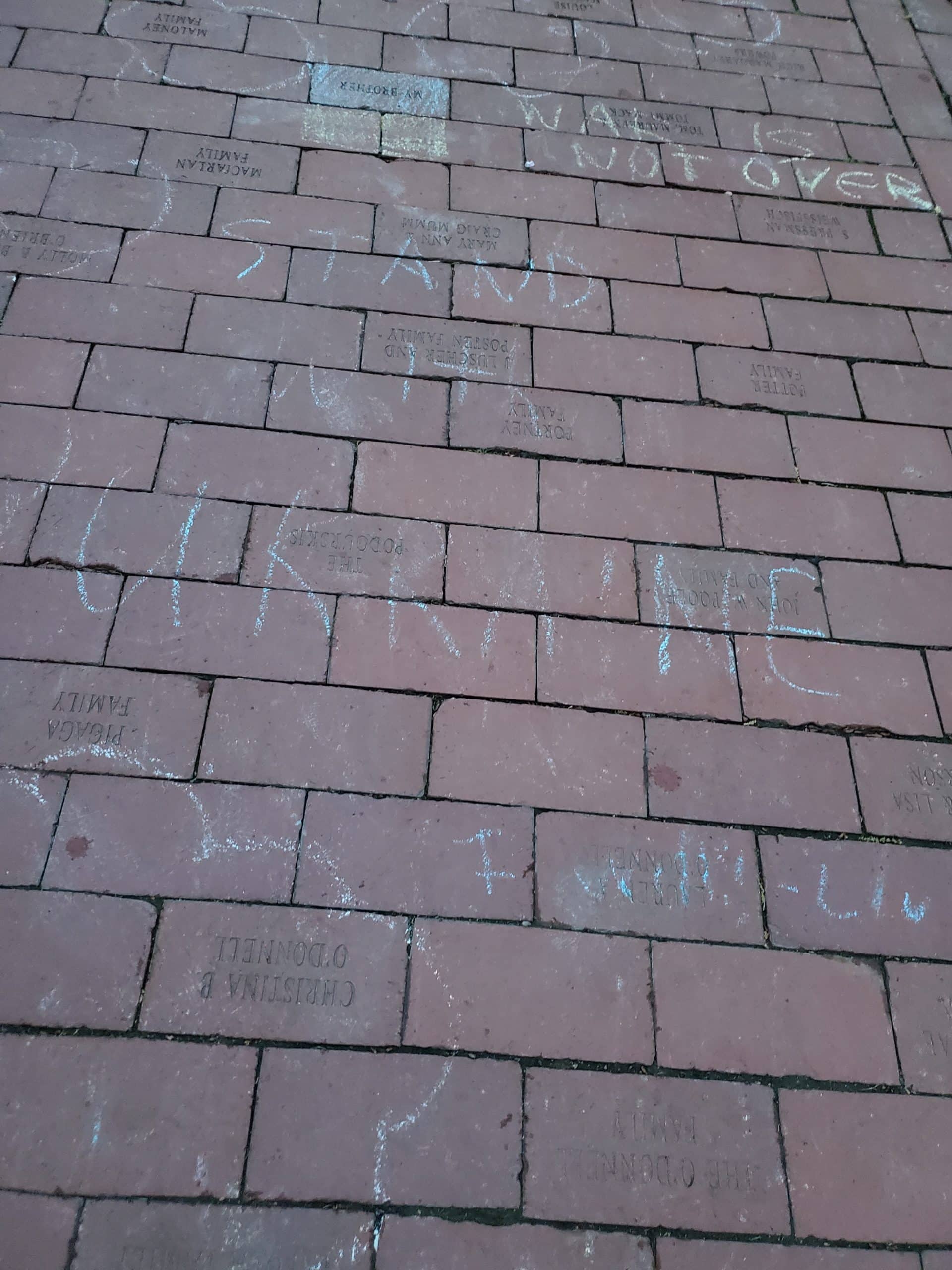 War Propaganda Chalking at Van Neste Park